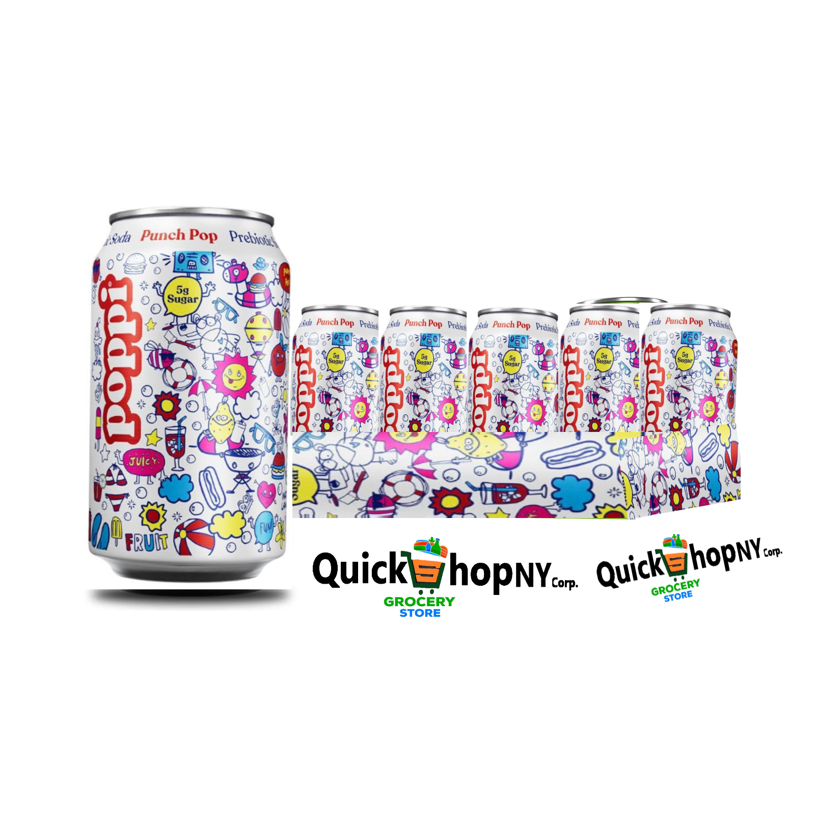 Poppi Sparkling Prebiotic Soda Punch Pop, 12 Fl Oz 12 pack