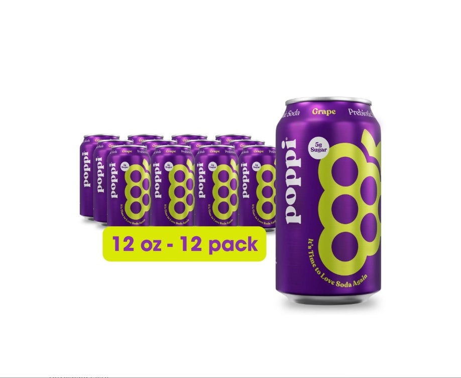 Poppi Grape Prebiotic Soda - 12Pack/12 Fl Oz Cans