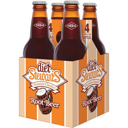 Diet Stewart's Root Beer,4 PACK 12 Fl Oz